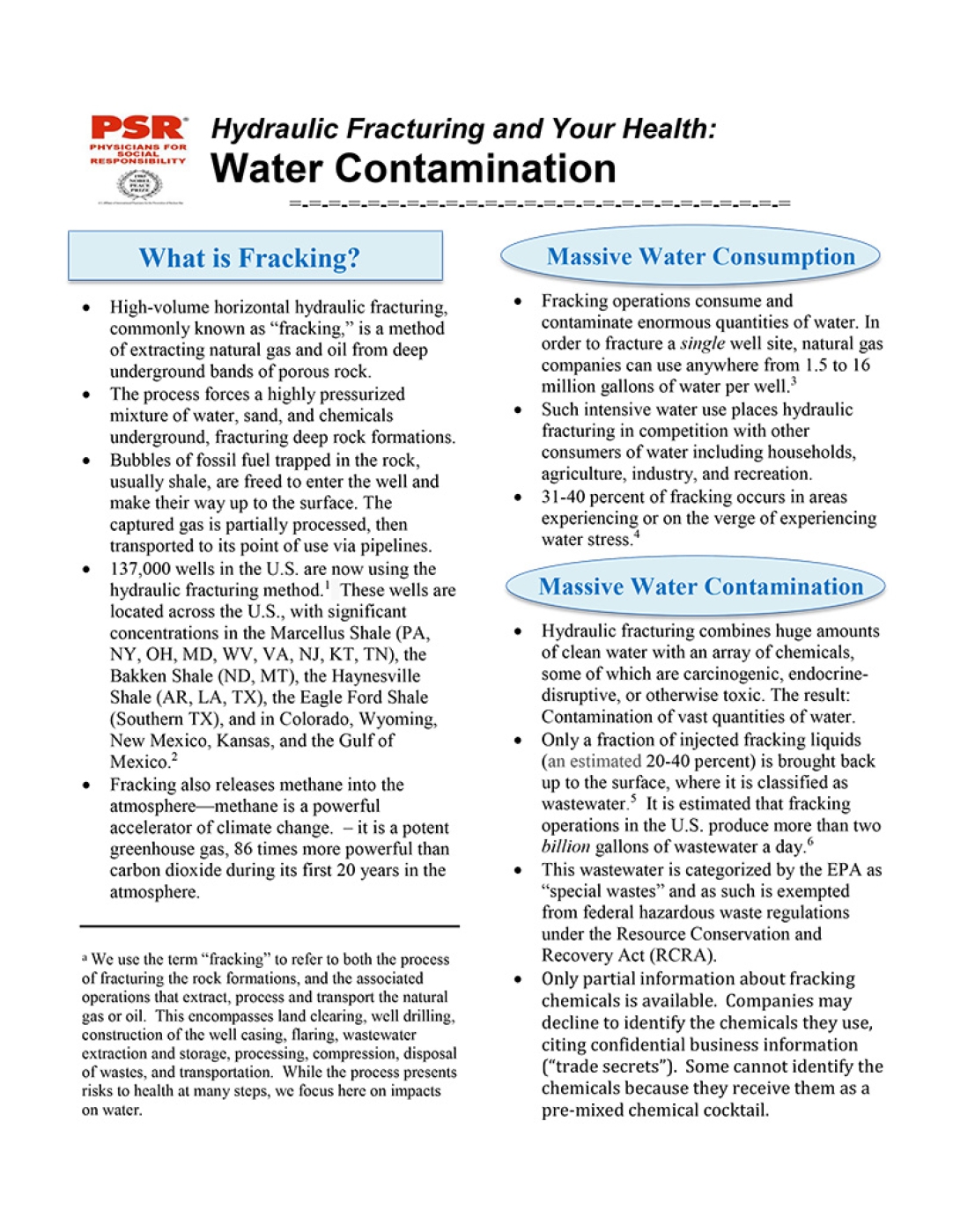 Fracking And Water Contamination | Physicians for Social Responsibility