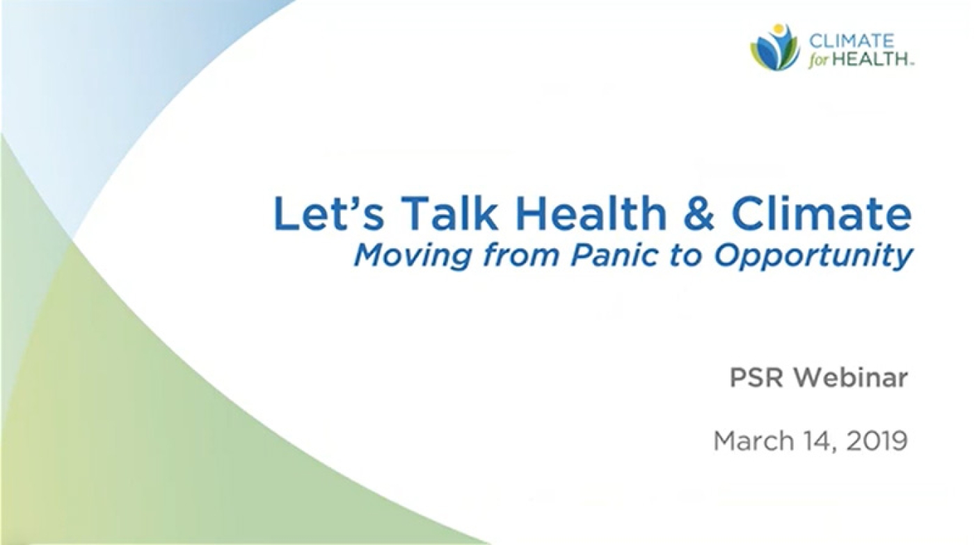 Health Leadership on Climate | Physicians for Social Responsibility