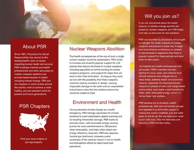 PSR Brochure | Physicians for Social Responsibility